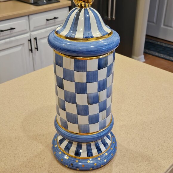 MacKenzie-Childs | Kitchen | Rare Mackenzie Childs Blue Royal Check ...